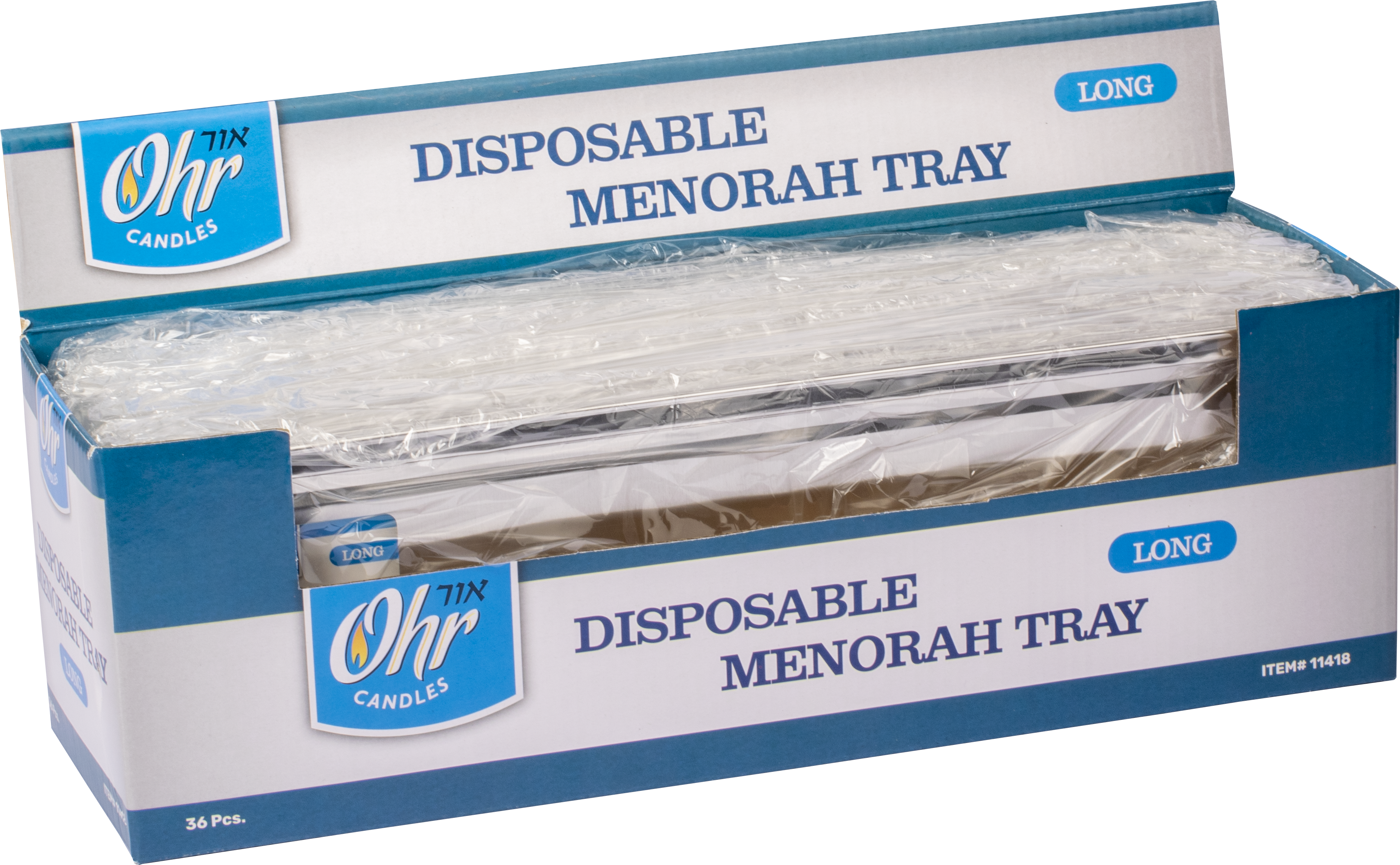 Disposable Menorah Tray Long - Ohr – Ner Mitzvah