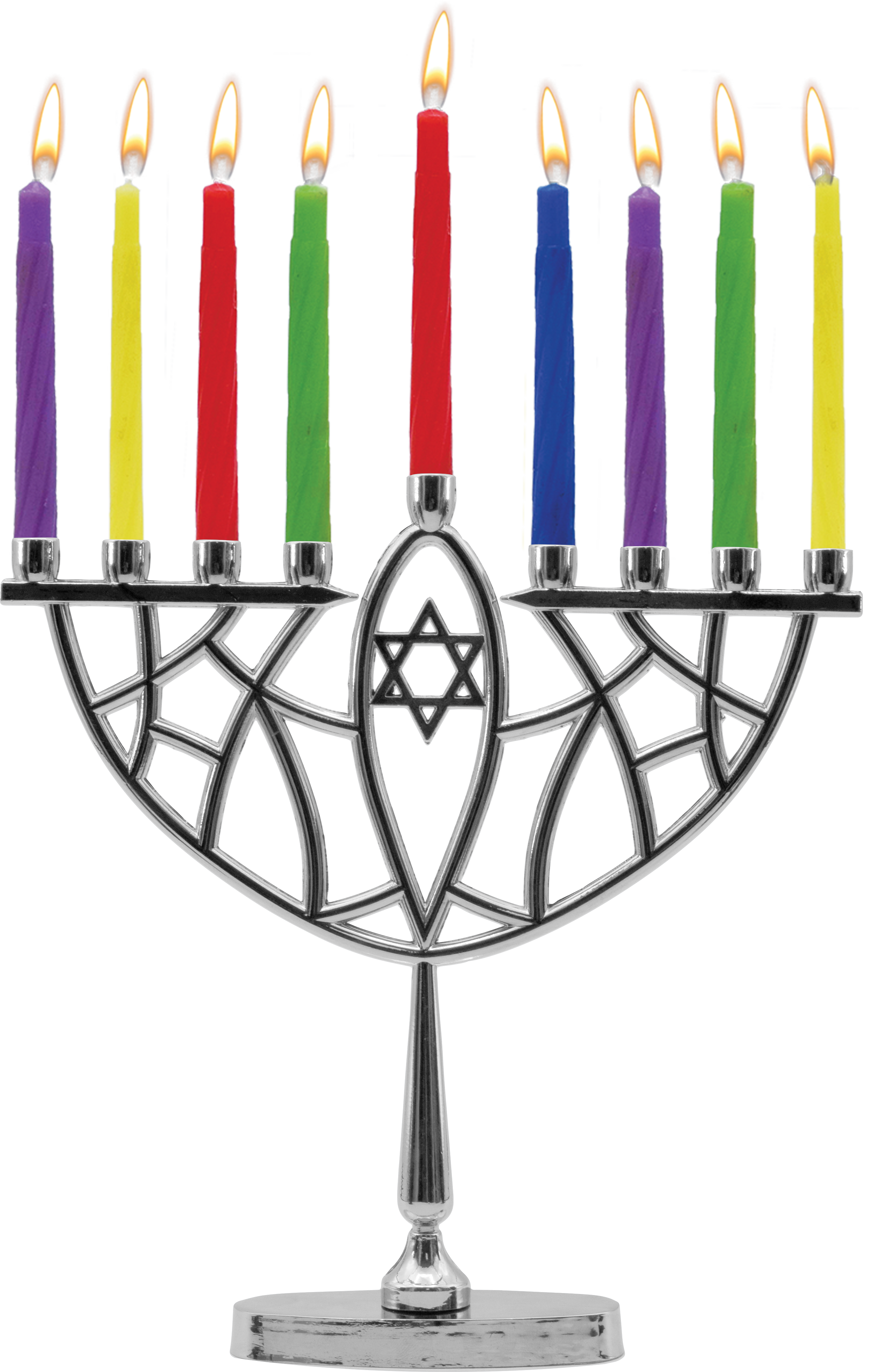 Candle Menorah Set Chrome Prismatic – Ner Mitzvah